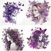Girl Clipart With Butterflies, Digital Purple Butterflies Woman Clipart ...