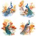 Peacock Autumn River Clipart Bird Clipart Watercolor for - Etsy