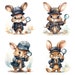 Rabbit Clipart, Detective Clipart, Wearing a Detective Outfit, Solving ...