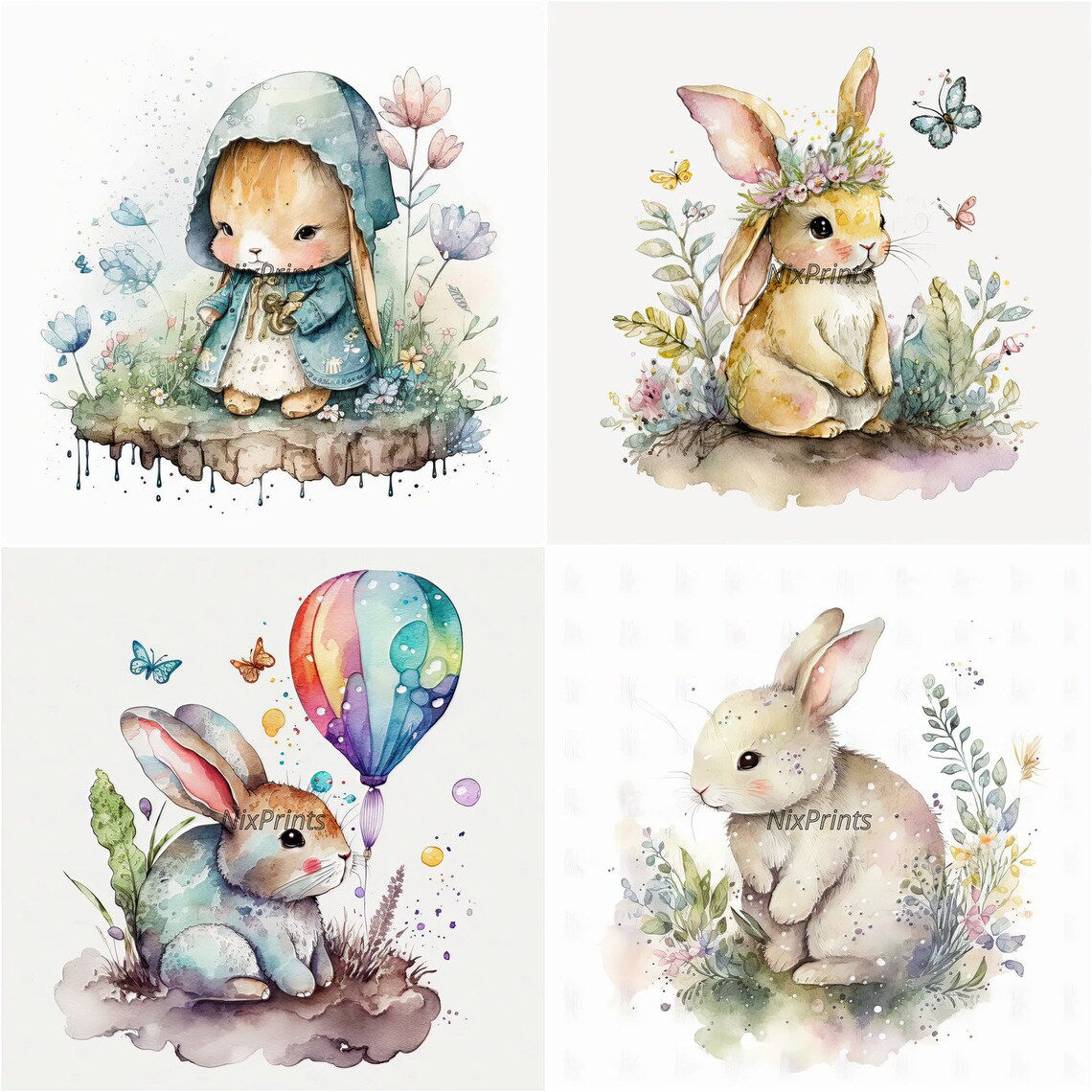 Bunny Fairy Tale Clipart Enchanting and Whimsical Themes for - Etsy