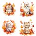 Kitten Fall Foliage Clipart Designs for A Cricut Graphic for - Etsy