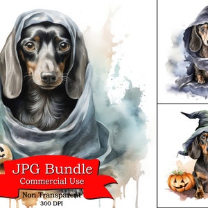Dachshund Dog Clipart, Spooky Halloween Costume, Ghost Clipart, Designs ...