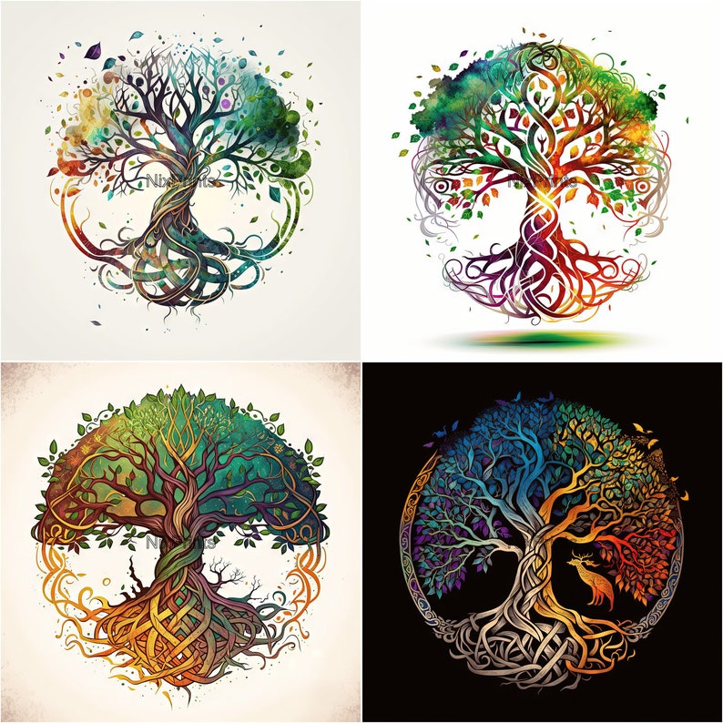 High-res Tree of Life Clipart: Light Background, Celtic Inspired Design ...