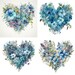 Blue Heart-shaped Wreath of Flowers: Romantic and Delicate Clipart ...