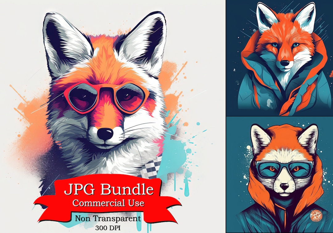 Fox Clipart, Cool Fox Clipart, Arctic Fox Bandit Minimalist Design ...