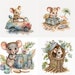 Mouse Spring Flowers and Gardening Clipart (Download Now) - Etsy