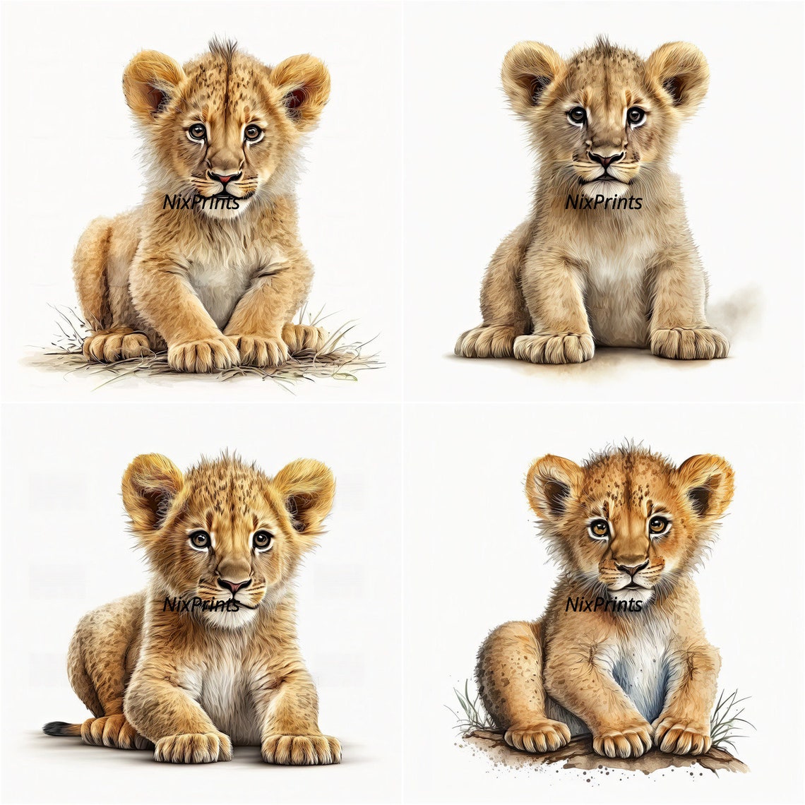 Real Lion Cub Clipart Digital Image Downloads for Commercial - Etsy