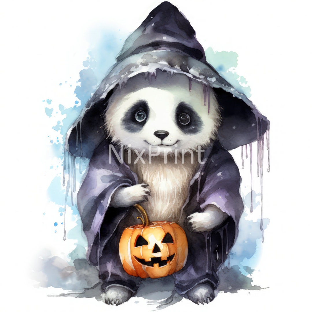 Panda Clipart, Halloween Clipart, Spooky Halloween Costume, Ghost ...