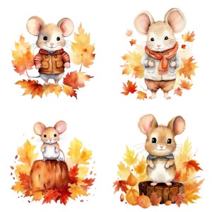 Mouse Fall Foliage Clipart Background for Photography Poster - Etsy Canada