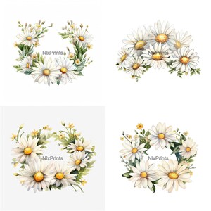 Daisy Crown: an Artistic Watercolor Masterpiece Digital Paper Crafting ...