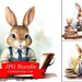 Rabbit Clipart, School Clipart, in a School Uniform, Studying at a Desk ...