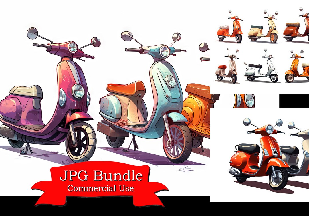 Highly Detailed Scooters Clipart Digital Sticker for Smoker - Etsy