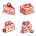 Strawberry Cake Slice Clipart Watercolour Clipart Craft for - Etsy