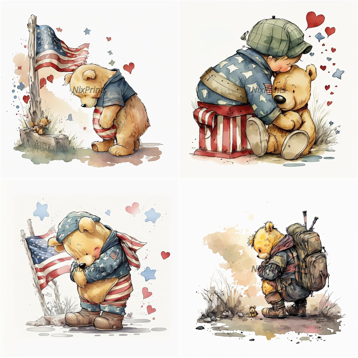 Cute Winnie the Pooh Clipart for Memorial Day Science - Etsy Canada