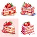 Strawberry Cake Slice Clipart Watercolour Clipart Craft for - Etsy