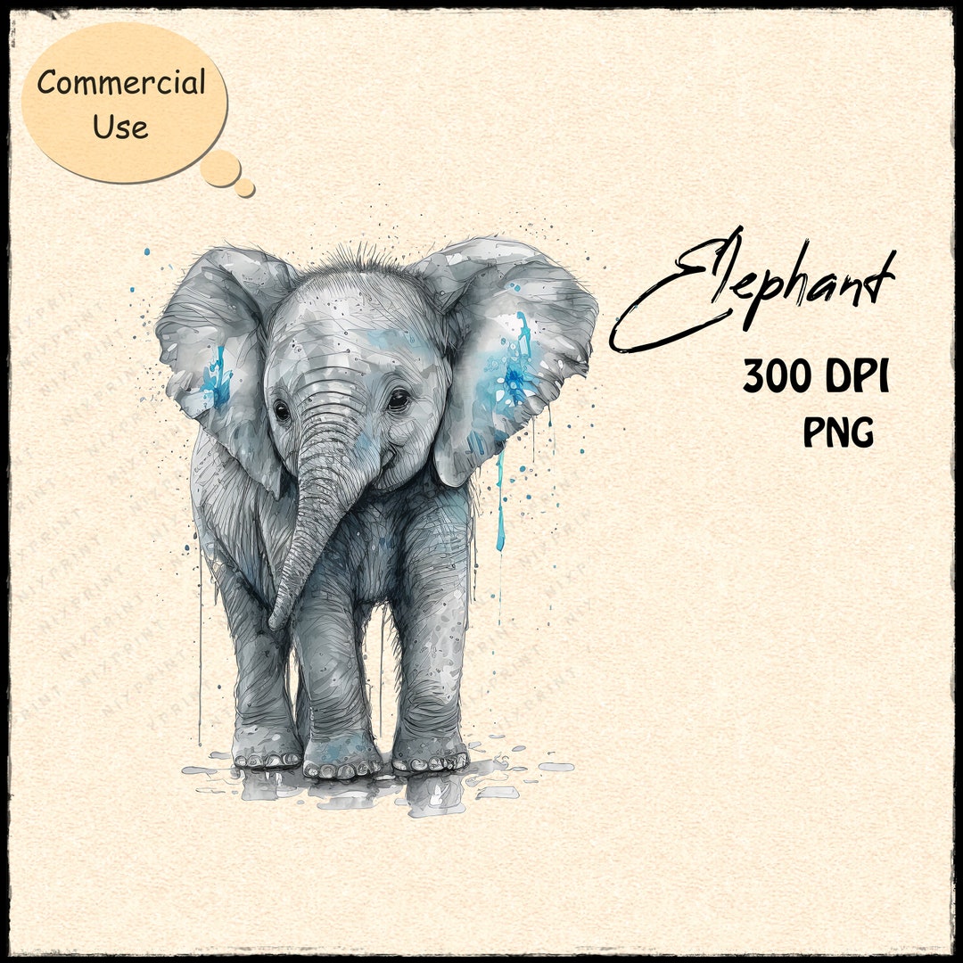 Transparent Baby Elephant Clipart Watercolor, Cute Elephant Clipart ...