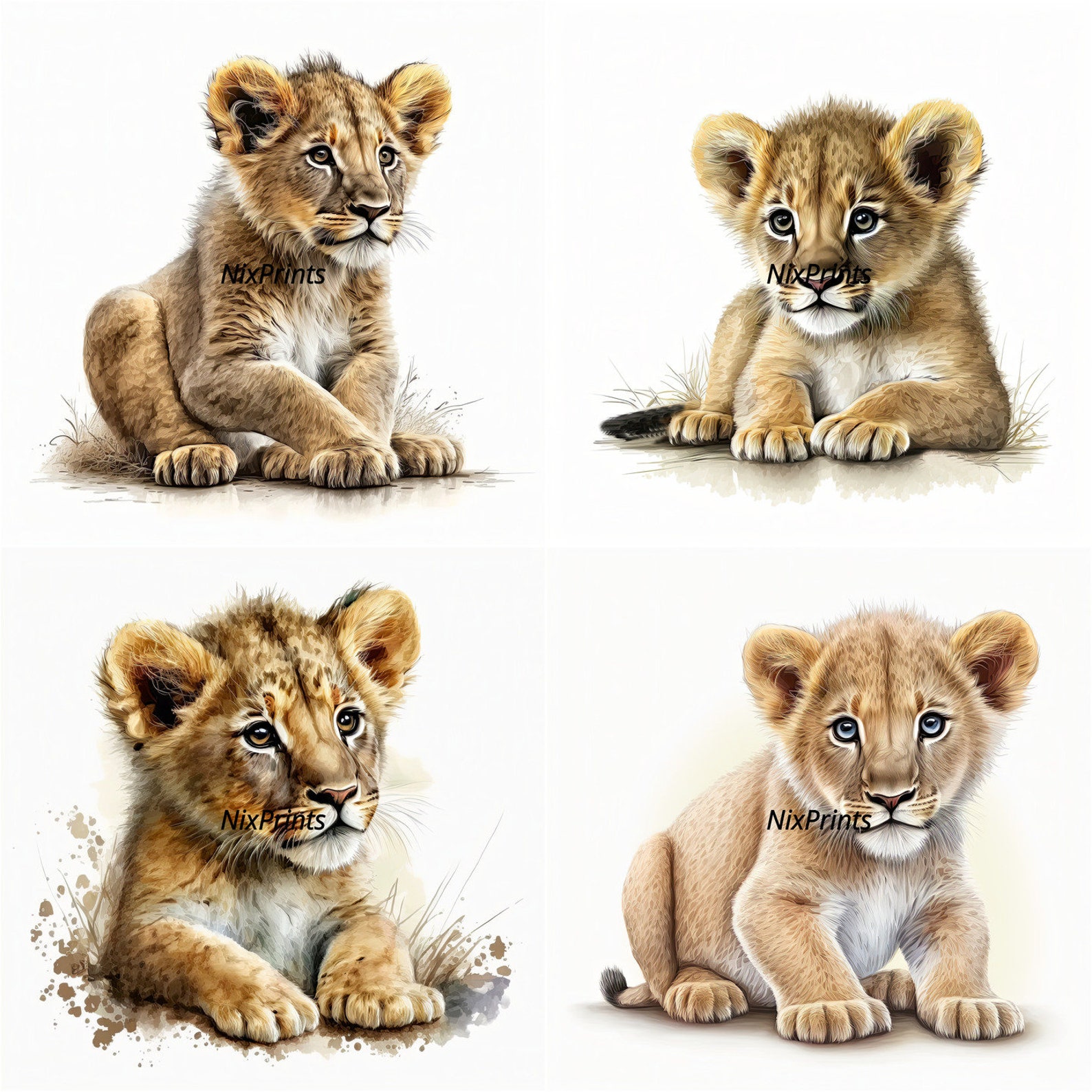 Real Lion Cub Clipart Digital Image Downloads for Commercial - Etsy