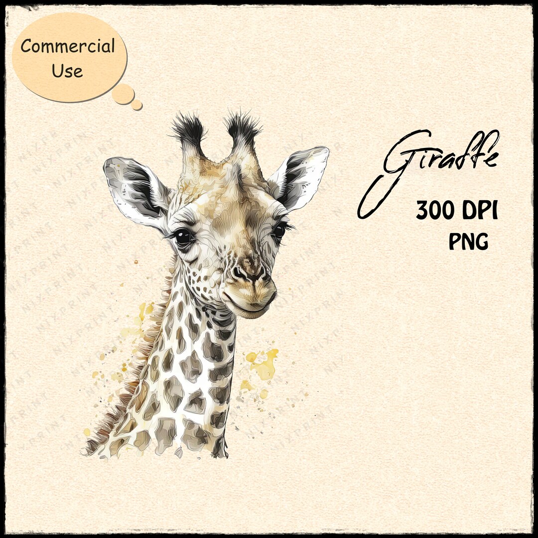 Cute Watercolor Giraffe Clipart for Nursery Decor and Baby Shower ...