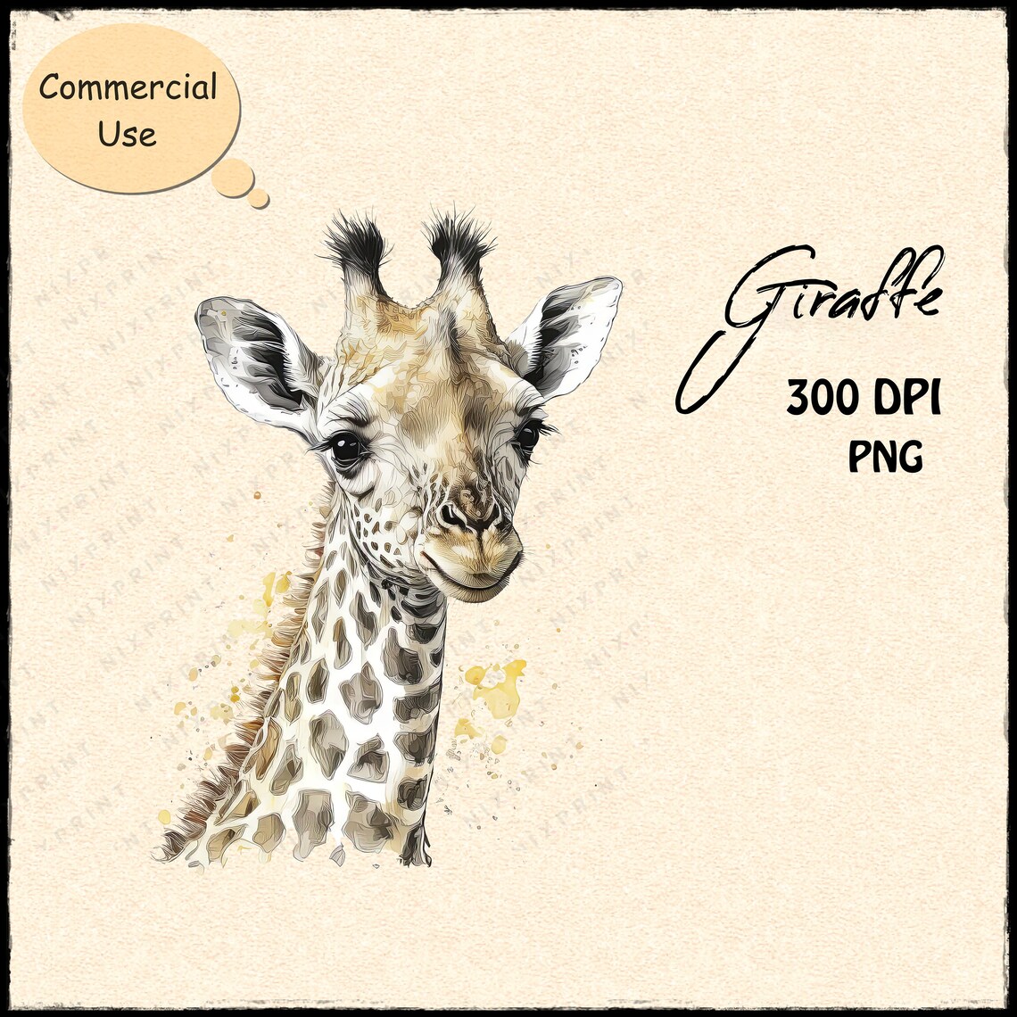 Cute Watercolor Giraffe Clipart for Nursery Decor and Baby - Etsy