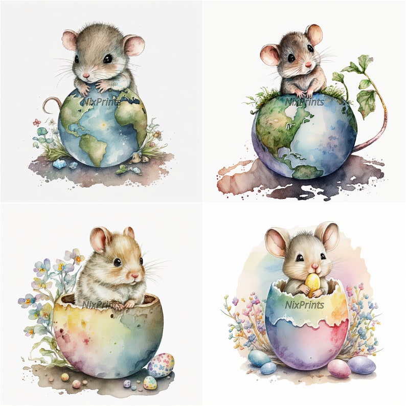 Mouse Earth Day & Environmental Clipart Earth Day Easter - Etsy