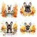 French Bulldog Autumn River Crossing Clipart, Print for Cup, Images for ...