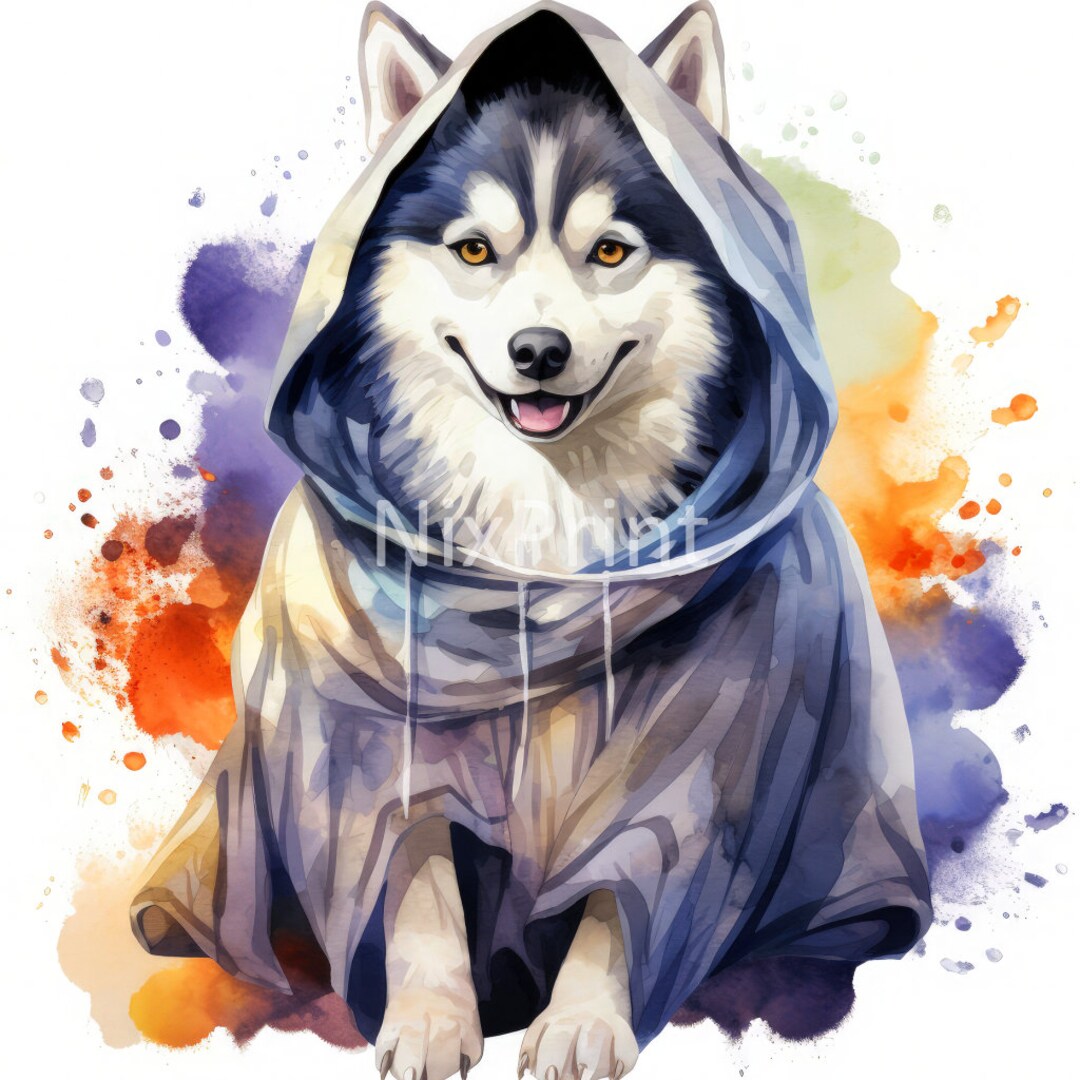Siberian Husky Dog Clipart Spooky Halloween Costume Ghost - Etsy