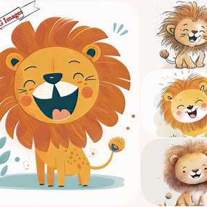Happy Cub Illustrations Clipart Bundle-high Quality Digital Phots ...