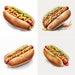Hot Dog Clipart:delicious Watercolor Food Clipart With Non-transparent ...