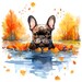 French Bulldog Autumn River Crossing Clipart, Print for Cup, Images for ...