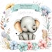 Elephant Clip Art Bundle Cute, Baby Elephants With Elements,watercolor ...