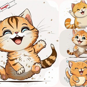 Happy Kitten Clipart, Digital Image Downloads, 300 Dpi, High Quality ...