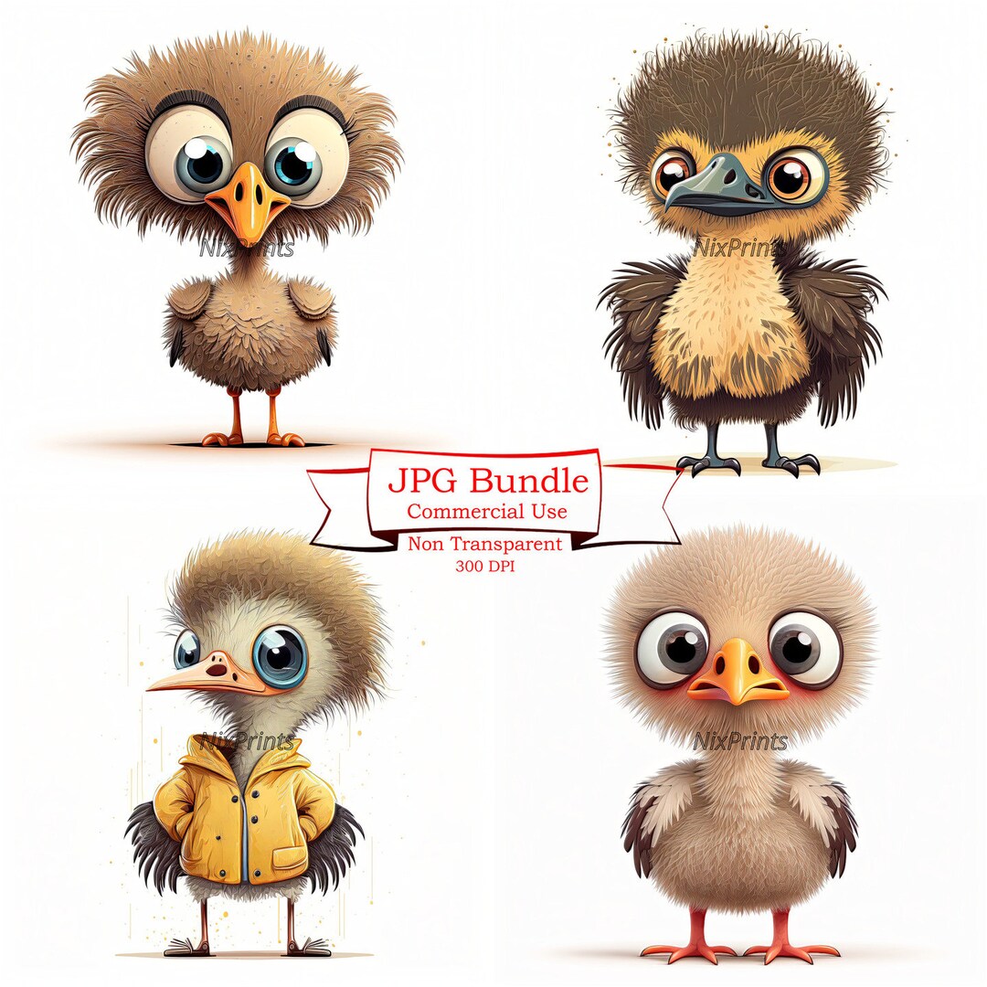 High-quality Ostrich Clipart Digital Image Downloads for Commercial Use ...