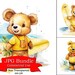 Pooh Clipart, Teddy Bear Lifeguard Clipart, Surfing Clipart, Holding a ...