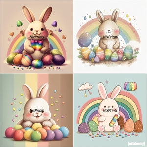 Bunny Rabbit Watercolor Clipart Bundle for Crafting ,baby Shower ...