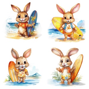 Rabbit Clipart, Lifeguard Clipart, in a Lifeguard Outfit, Holding a ...