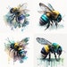 Watercolor Honeybee Clipart Bundle, Magical Crystalized Bees Clip Art ...