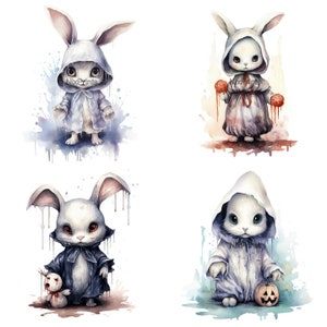 Rabbit Clipart, Spooky Halloween Clipart, Ghost Clipart, Witch, and ...