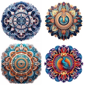 Super Detailed Mandala Clipart, Folk Art-inspired Clipart, White ...