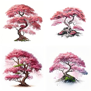 High-quality Japanese Pink Tree Logo: Elegant, Minimalist Design for ...