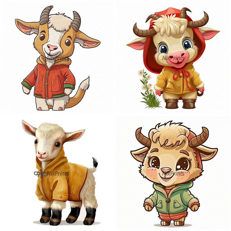 Baby Goat Clipart for Your Crafting and Design Needs Digital - Etsy