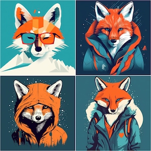 Fox Clipart, Cool Fox Clipart, Arctic Fox Bandit Minimalist Design ...