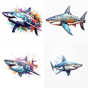 Bold Colors Shark Graphic Clipart, Background for Tumbler, Picture for ...