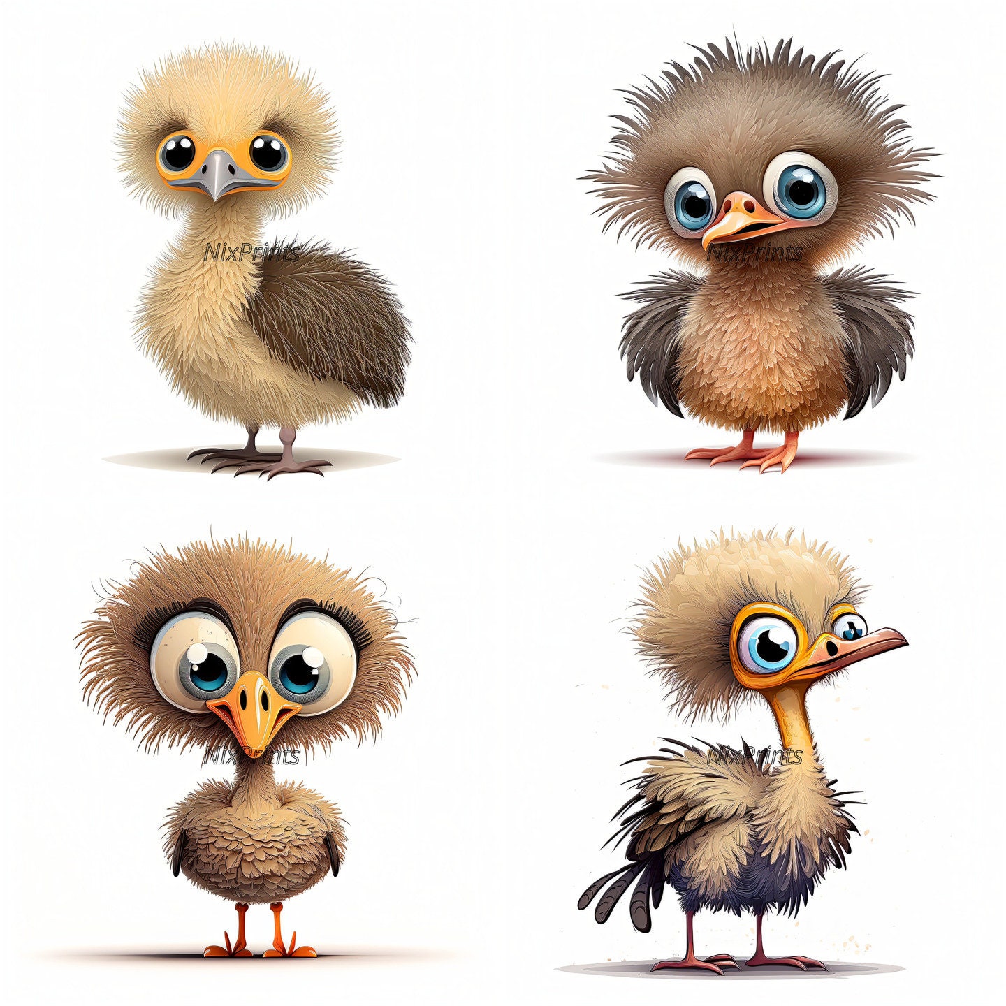 High-quality Ostrich Clipart Digital Image Downloads for - Etsy