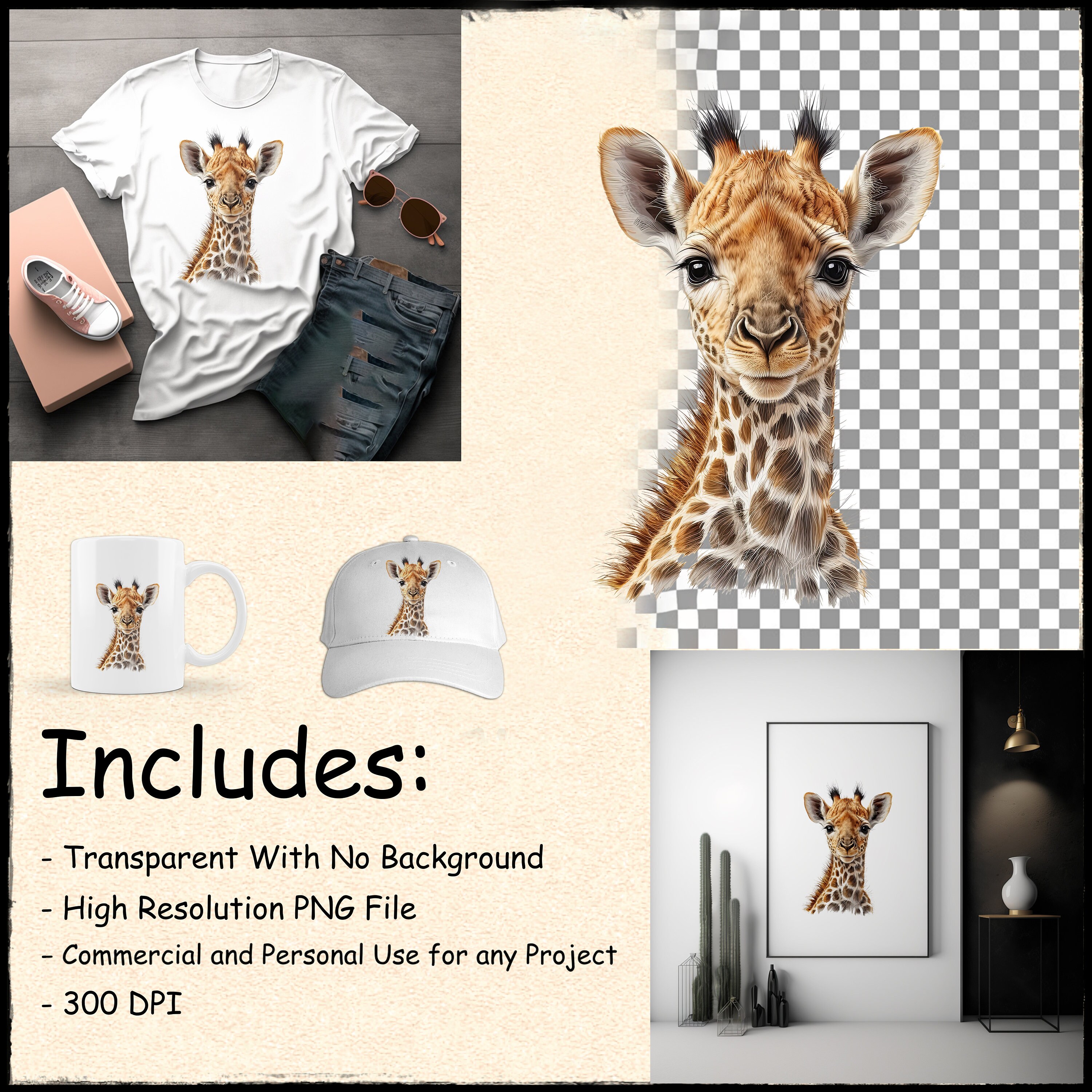 Watercolor Giraffe Clipart Baby Giraffe Clipart Digital - Etsy