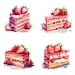 Strawberry Cake Slice Clipart Watercolour Clipart Craft for - Etsy
