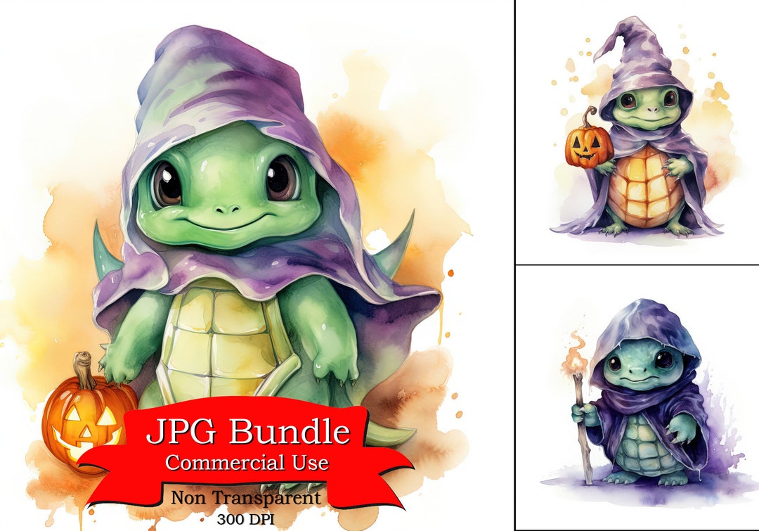 Cute Turtle Clipart, Spooky Halloween Costume, Ghost, Witch Clipart ...