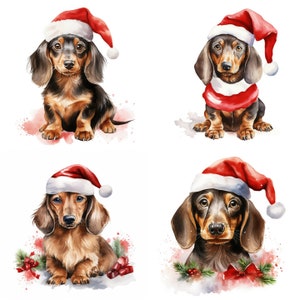 Dachshund Clipart, Dog Clipart, Christmas Clipart, Santa Claus Dress ...