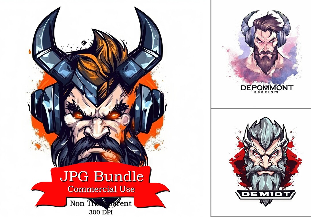 Demon Clipart ,demon Logo Design Vector, Digital Sticker for Table ...