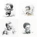 Digital Watercolor Clipart of Happy Little Cartoon Kid for Crafting and ...