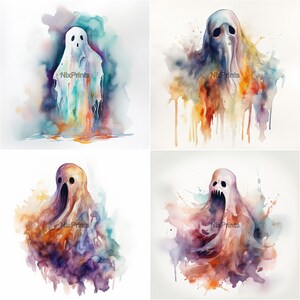 Ghost Watercolor Art: A Haunting Rich Colours and Mysterious Charm ...